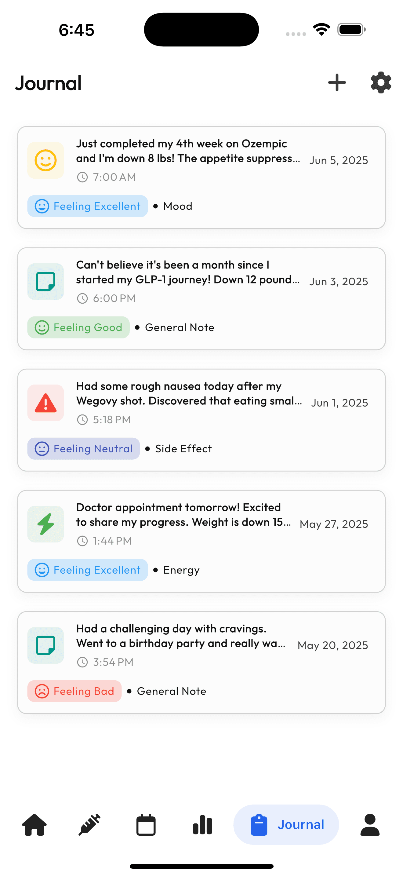 GLP-1 Tracker - Tirzepatide & Semaglutide Injection Tracker